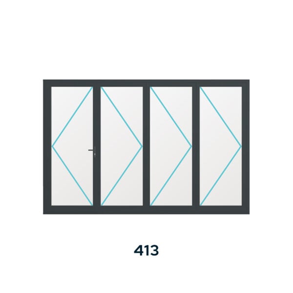Bespoke 4 Panel Bifold - Glass Openings