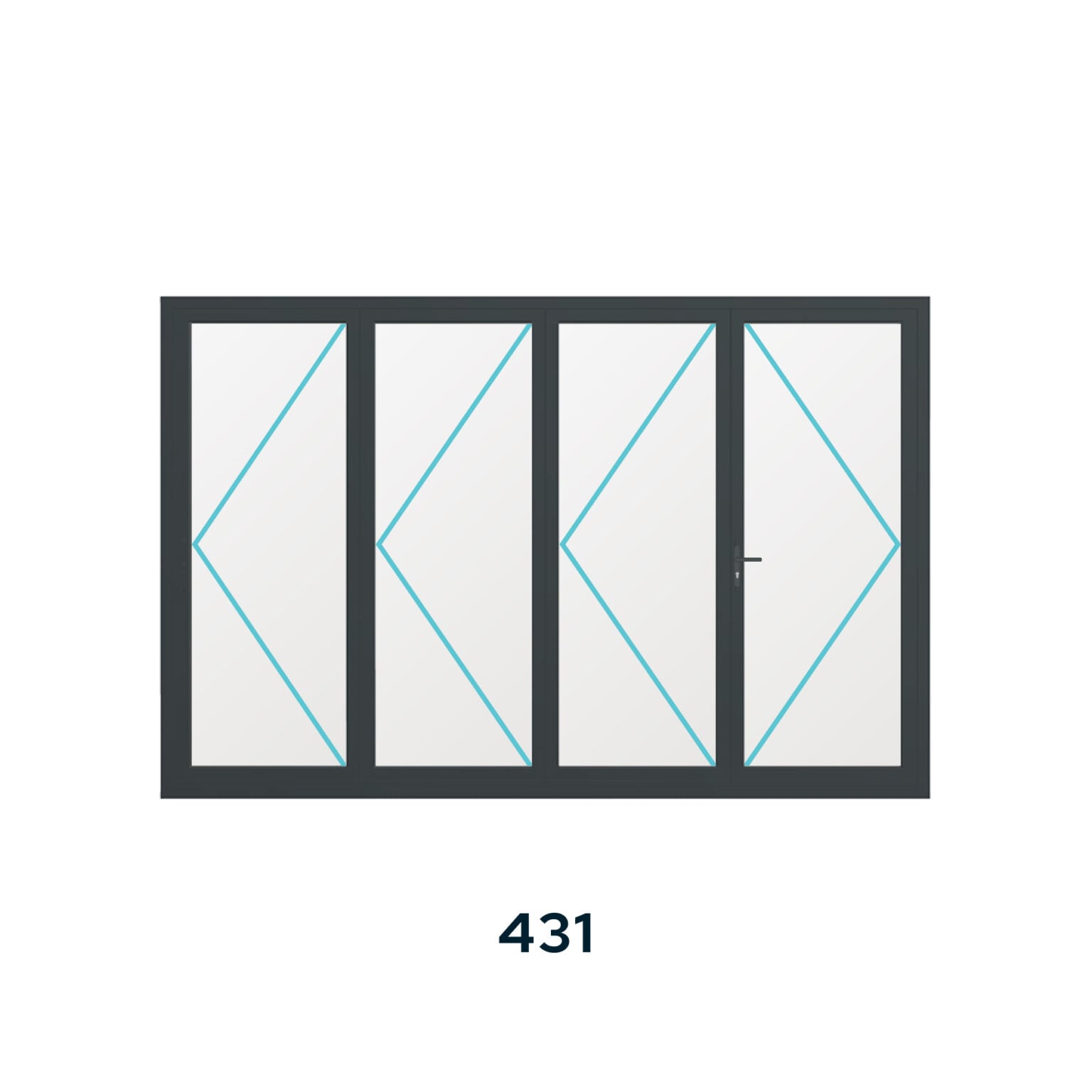 Bespoke 4 Panel Bifold - Glass Openings