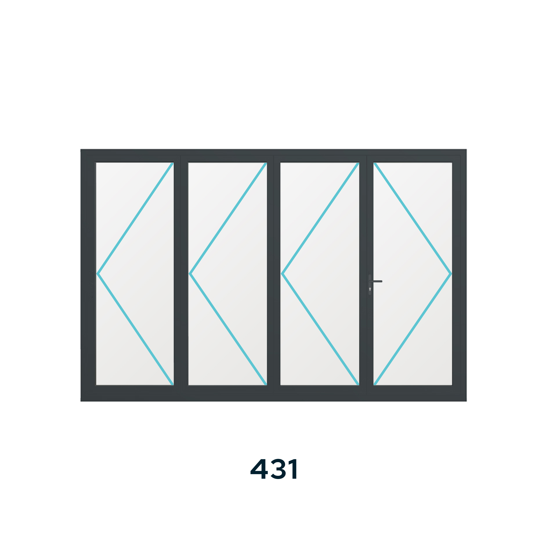 Bespoke 4 Panel Bifold - Glass Openings