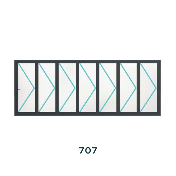 Bespoke 7 Panel Bifold - Glass Openings