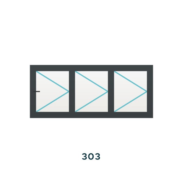 Bespoke 3 Panel Bifold Window - Glass Openings