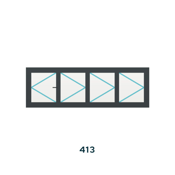 Bespoke 4 Panel Bifold Window - Glass Openings