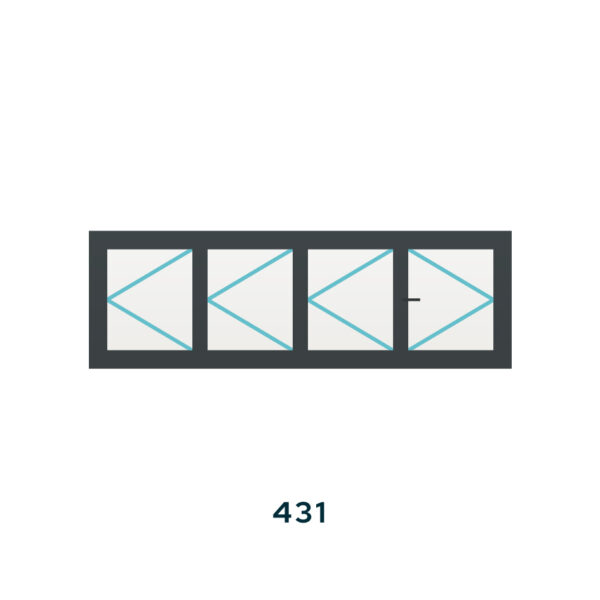 Bespoke 4 Panel Bifold Window - Glass Openings