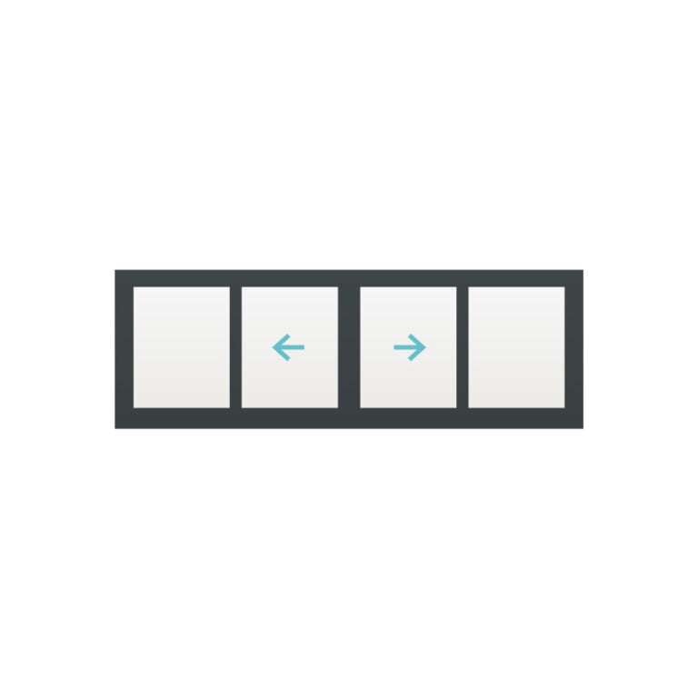 Aluminium Bespoke Sliding Window (4 Slider) - Glass Openings