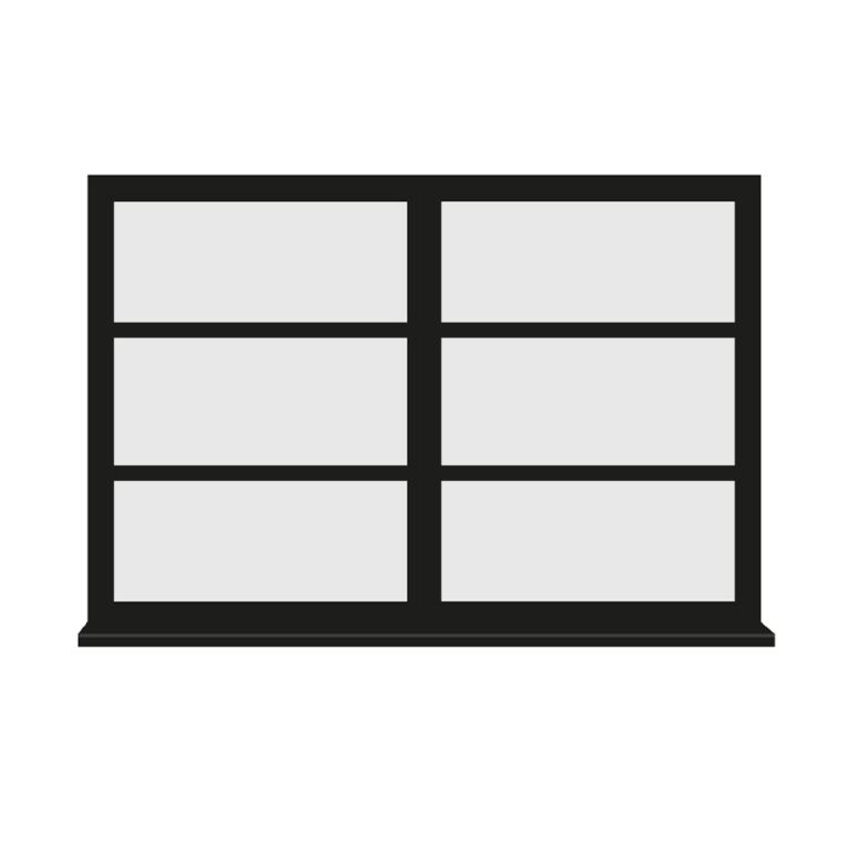 Aluminium Heritage Window – 2 Transom (Style 16) - Glass Openings
