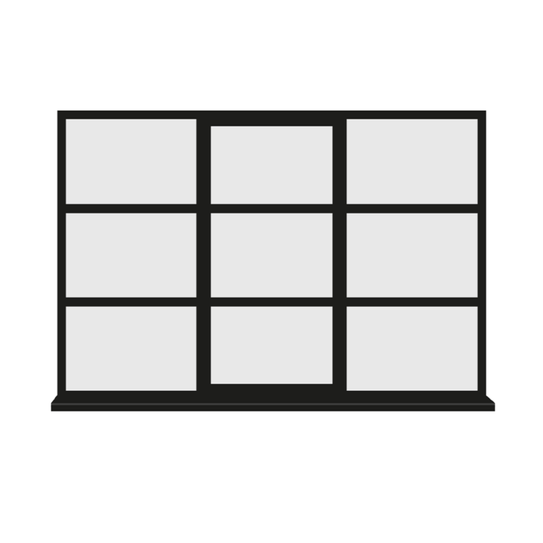 Aluminium Heritage Window – 2 Transom (Style 36) - Glass Openings