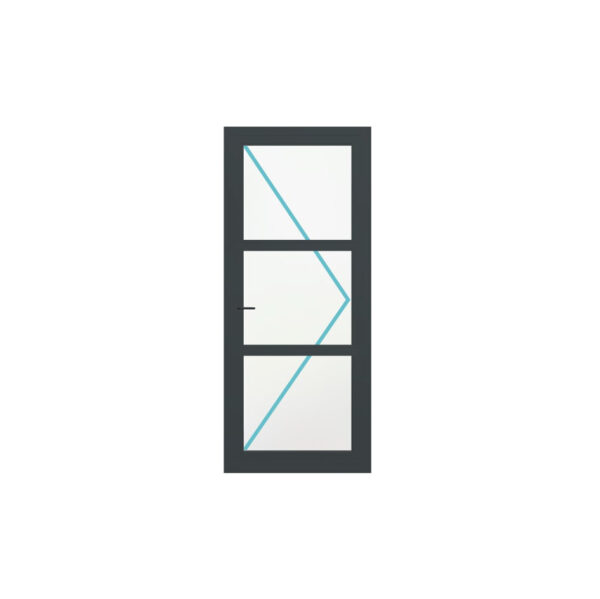 Aluminium Bespoke Single Door (2 Transom) - Glass Openings