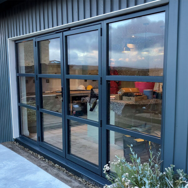 Aluminium Bespoke French Door with Side Panels (4 Transom) - Glass Openings