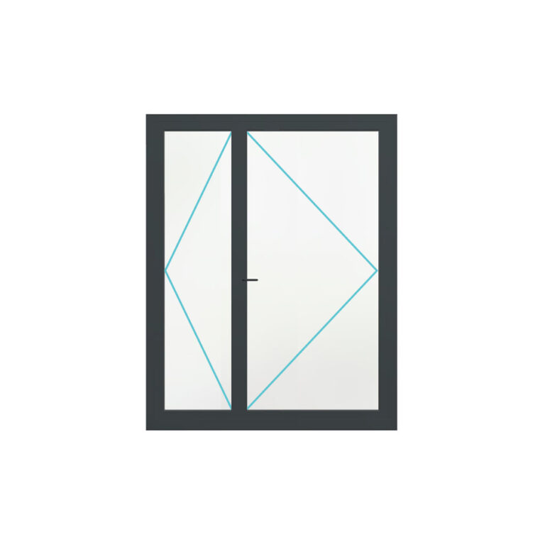 Aluminium Bespoke Offset French Door - Glass Openings