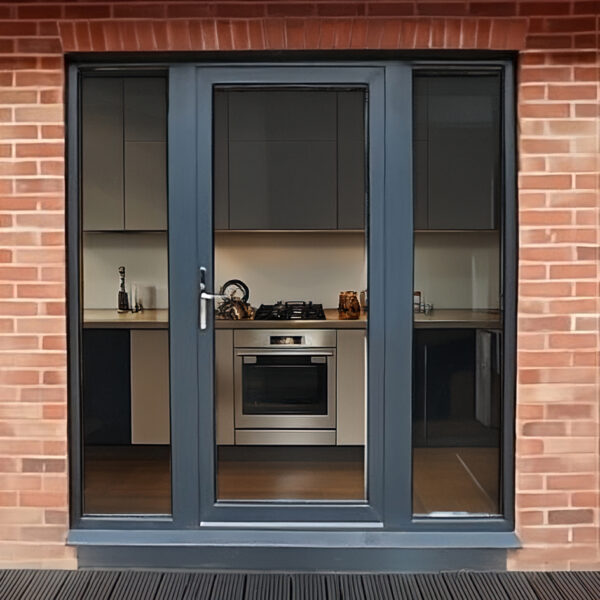 Aluminium Bespoke Single Door with Side Panels - Glass Openings