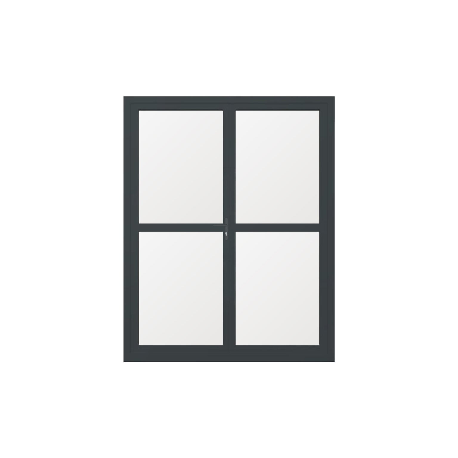 Aluminium Bespoke French Door (1 Transom) - Glass Openings