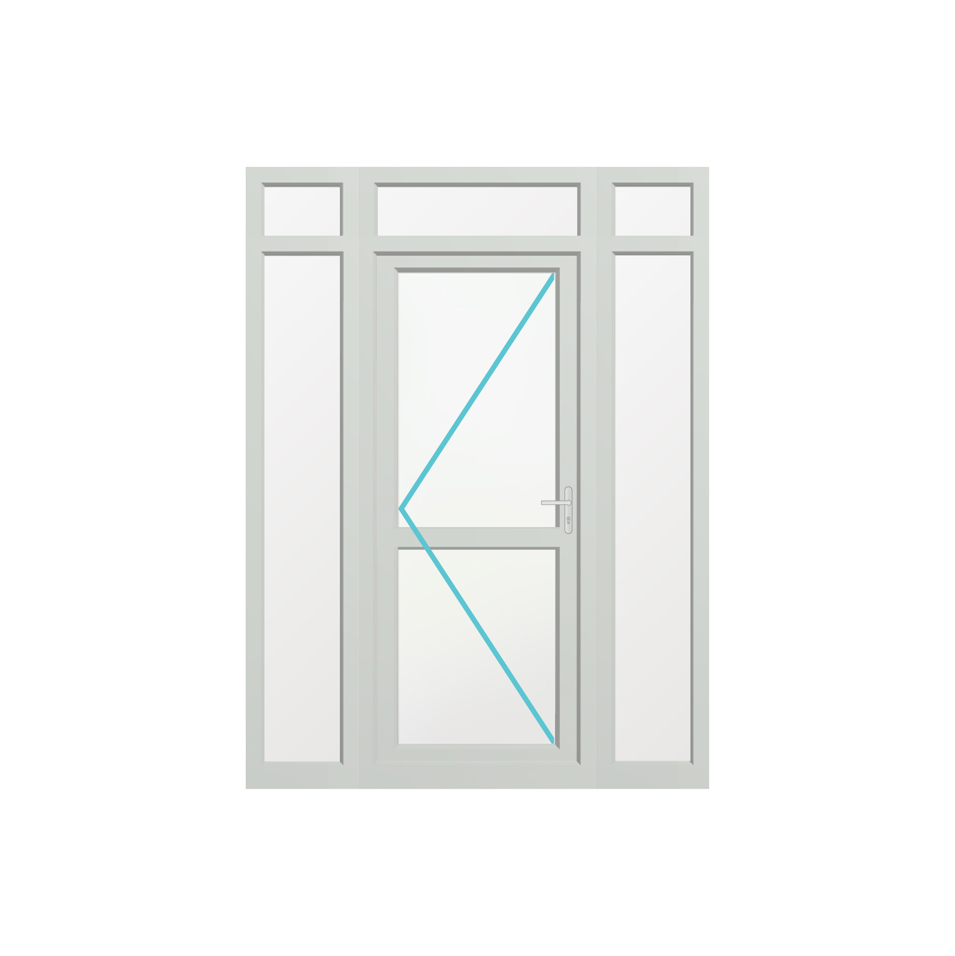 1.8m White UPVC Stock Single Door with Top & Side Panels - Midrail ...