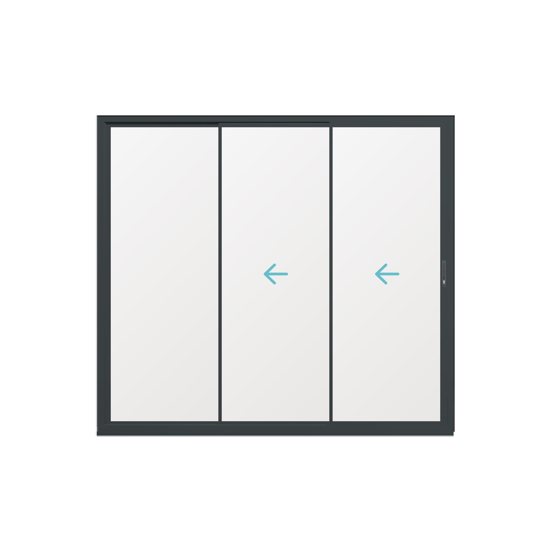 3m Stock COR Vision Sliding Door (3 Slider) - Glass Openings